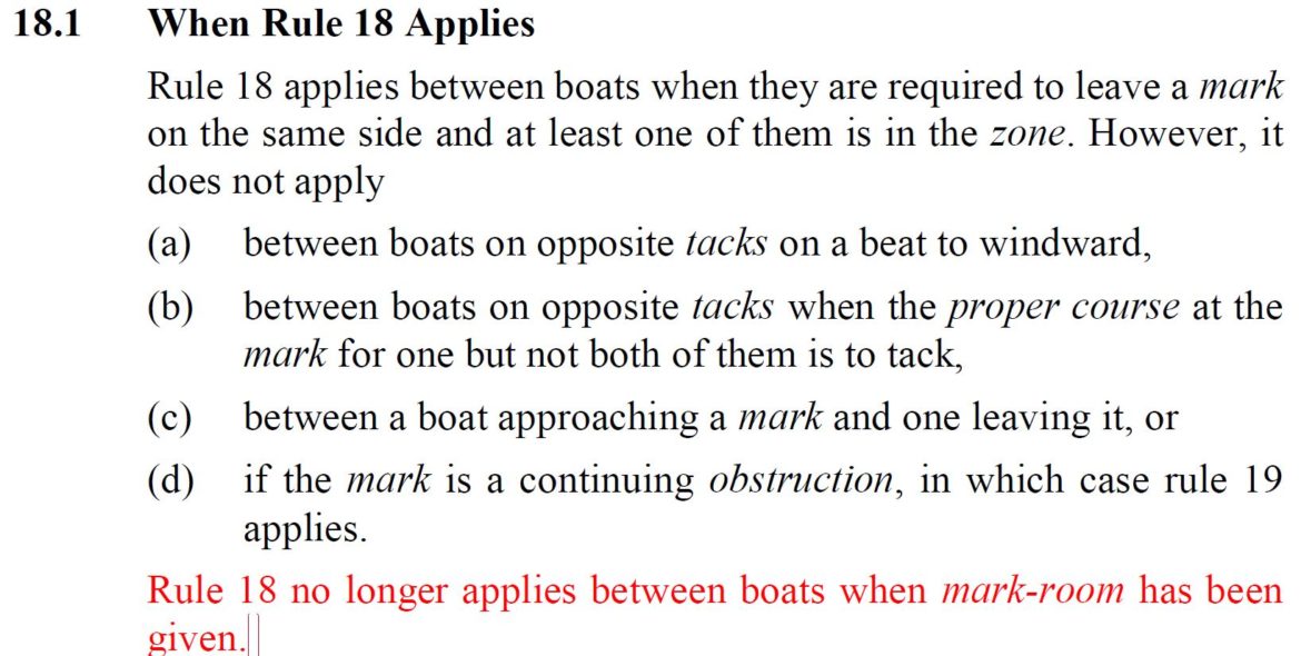Rule 18.1 – When Mark-Room Applies: Racing Rules of Sailing 2021-2024 - SailZing.com